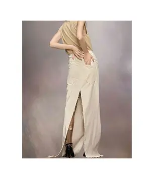 MAISON MARGIELA Belted Denim Midi Skirt