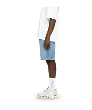 Off-White Arrow-motif Denim Shorts - Light Medium Blue