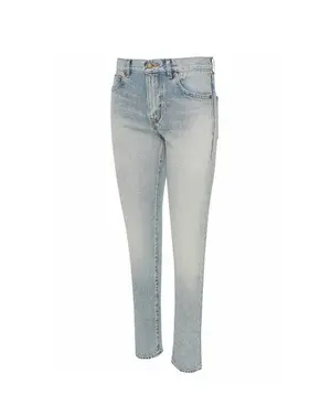 Saint Laurent Button Detailed Skinny Jeans