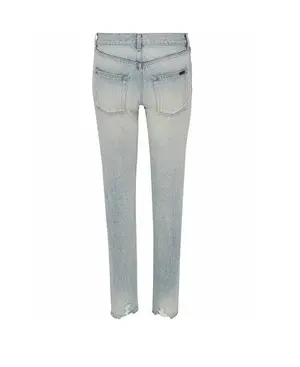 Saint Laurent Button Detailed Skinny Jeans