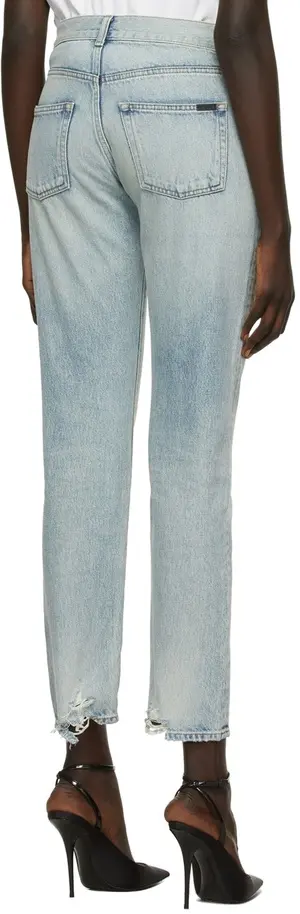Saint Laurent Button Detailed Skinny Jeans
