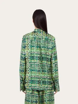 FERRAGAMO Checked Satin Shirt