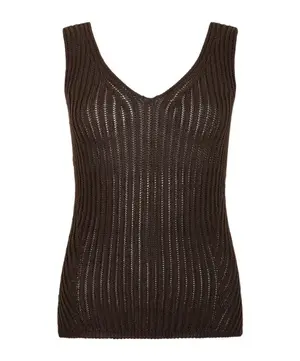 Max Mara Vicini Sleeveless Knitted Top - Black
