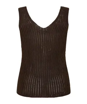 Max Mara Vicini Sleeveless Knitted Top - Black