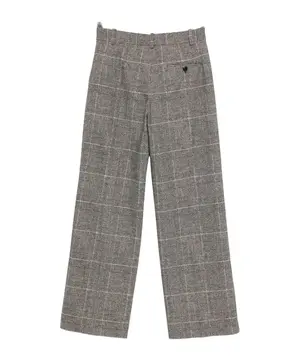 CIRCOLO 1901 Belt Loop Wide-leg Pants With Check Pattern