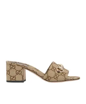 Gucci Horsebit Slide Sandals - Nude
