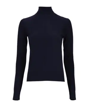 Chloé Logo Embroidered Turtleneck Knit Jumper - Black