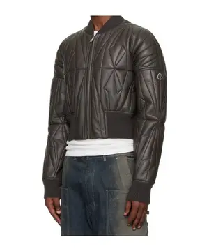 Moncler Quilted Leather Zip-up Jacket