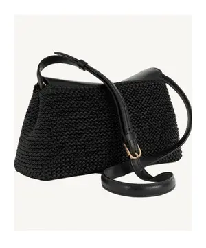 TOTEME Woven Shoulder Bag - Black