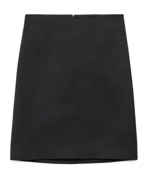 Balenciaga Midi Skirt With Back Zip And Hook Closure - Black