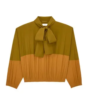Saint Laurent Cassandre Color-blocked Windbreaker - Green