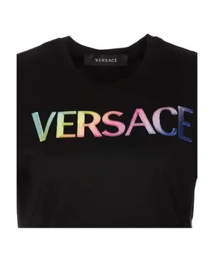 Versace Short-sleeved T-shirt With Embroidered Logo