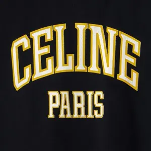 Celine Oversized Hoodie In Cotton Fleece - Black