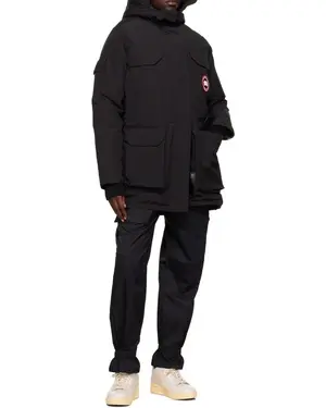 Canada Goose Hooded Down Parka With Logo Patch