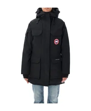 Canada Goose Hooded Down Parka With Logo Patch
