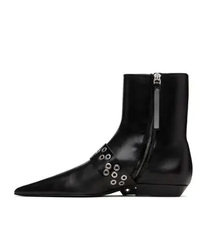 JIL SANDER Pointed Toe Ankle Boots With Buckle Detail
