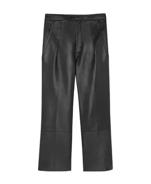 Saint Laurent Pleat Detailed Straight Leg Trousers
