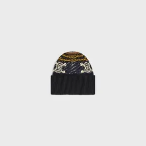 Celine Jacquard Cashmere Beanie