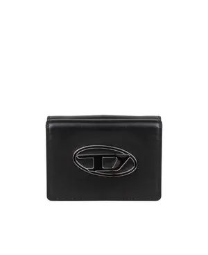 DIESEL® Logo-print Leather Wallet - Black