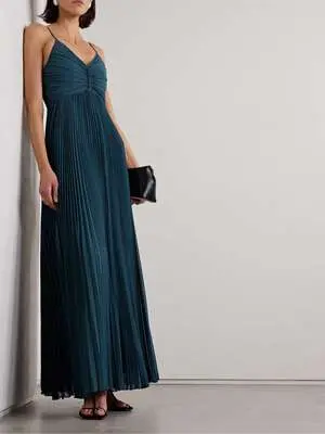 Diane Von Furstenberg Sleeveless Pleated Maxi Dress