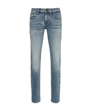 Hugo Boss Bleached Wash Cotton Jeans - Gray