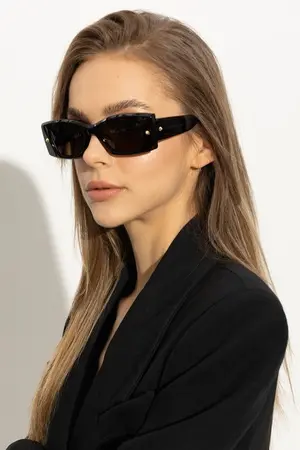 Alexander McQueen Rectangle Frame Sunglasses - Brown