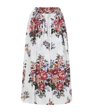 Dolce & Gabbana Dolce & Gabbana Floral Print Maxi Skirt White