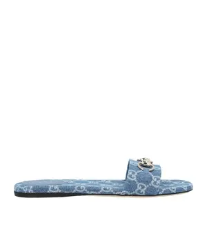 Gucci Gg Printed Slide Sandals - Blue