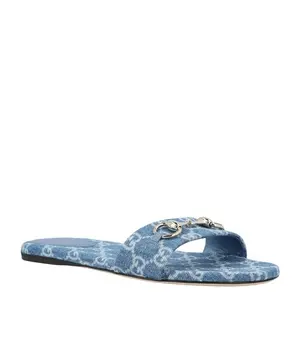 Gucci Gg Printed Slide Sandals - Blue