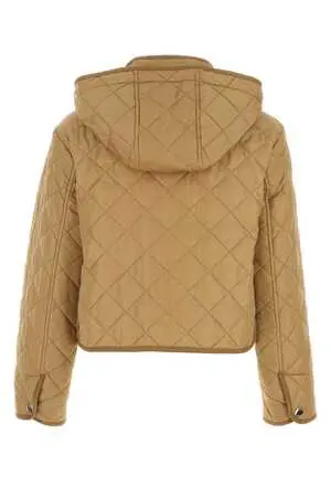 Burberry Diamond-quilted Hooded Jacket With Ekd Embroidery