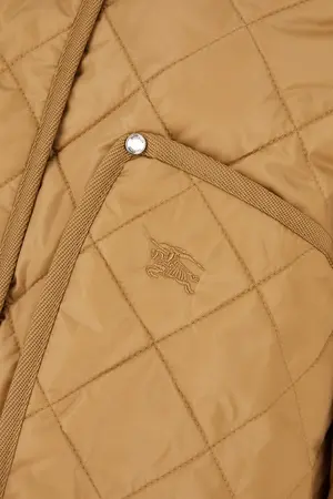 Burberry Diamond-quilted Hooded Jacket With Ekd Embroidery