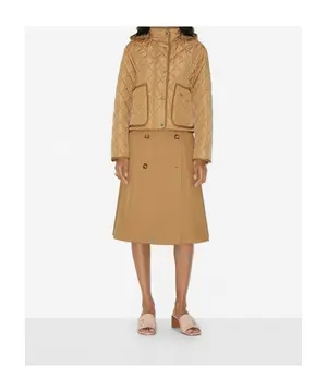 Burberry Diamond-quilted Hooded Jacket With Ekd Embroidery