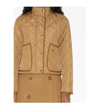 Burberry Diamond-quilted Hooded Jacket With Ekd Embroidery