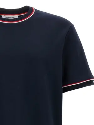 Thom Browne Milan Striped Crewneck T-shirt - Navy Blue