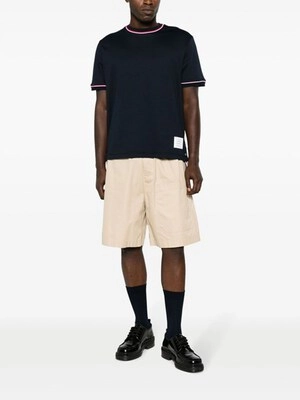Thom Browne Milan Striped Crewneck T-shirt - Navy Blue