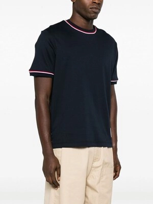 Thom Browne Milan Striped Crewneck T-shirt - Navy Blue