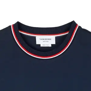 Thom Browne Milan Striped Crewneck T-shirt - Navy Blue