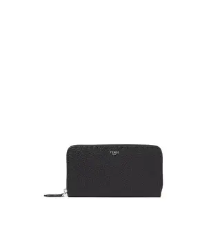 Fendi Zipper-around Selleria Wallet - Black