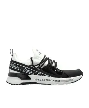 Versace Logo Printed Low-top Sneakers - Black
