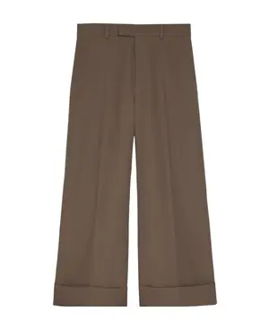 Gucci Wide Leg Gabardine Trousers