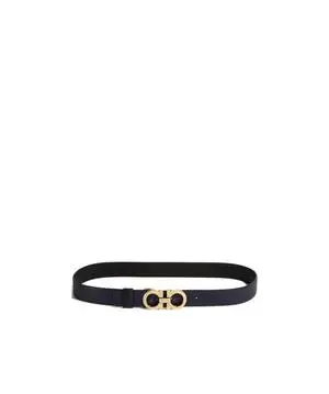 FERRAGAMO Gancini Reversible Buckle Belt - Black