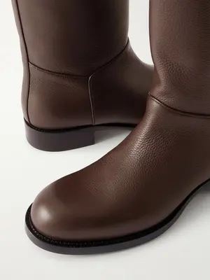 THE ROW Nobilis Textured Leather Boots