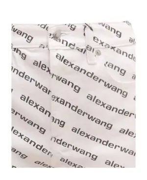 Alexander Wang Logo Print Denim Shorts