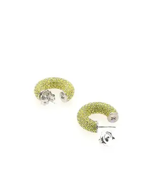 Amina Muaddi Crystal Ornament Hoop Earrings