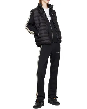 Palm Angels Logo Embroidered Track Jacket - Black