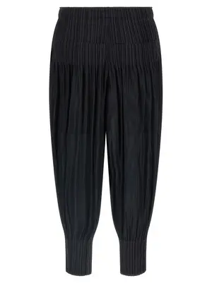 Issey Miyake Cropped Pleated Trousers