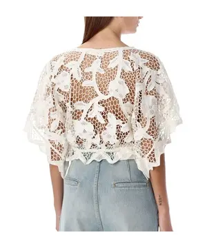 Zimmermann Golden Crochet Lace Top