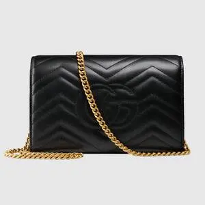 Gucci Gg Marmont Matelassé Mini Bag - Black