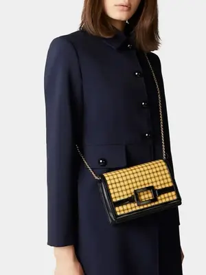 ROGER VIVIER Checked Foldover Clutch Bag
