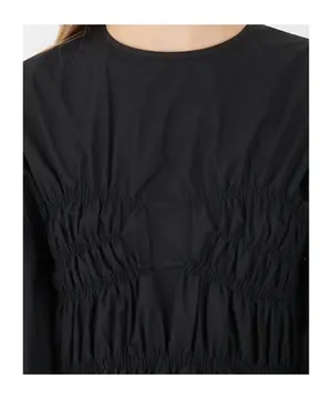 Cecilie Bahnsen Round Neck Long Sleeve T-shirt With Pleated Details